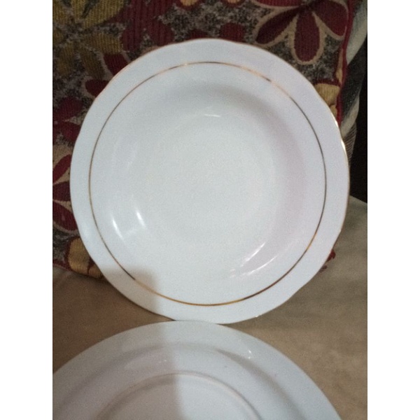 Jual piring makan keramik sango list emas 9" satuan | Shopee Indonesia