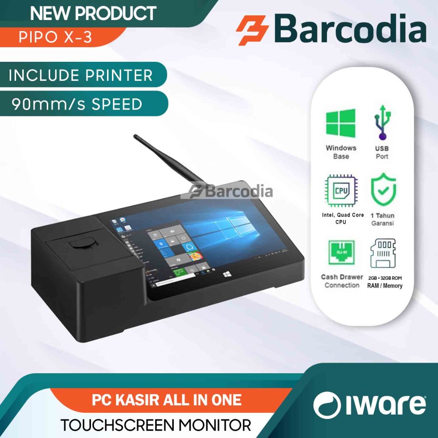 Jual BARCODIA Mesin Kasir PC All In One Pipo X3 Windows 10 Include Printer | Shopee Indonesia