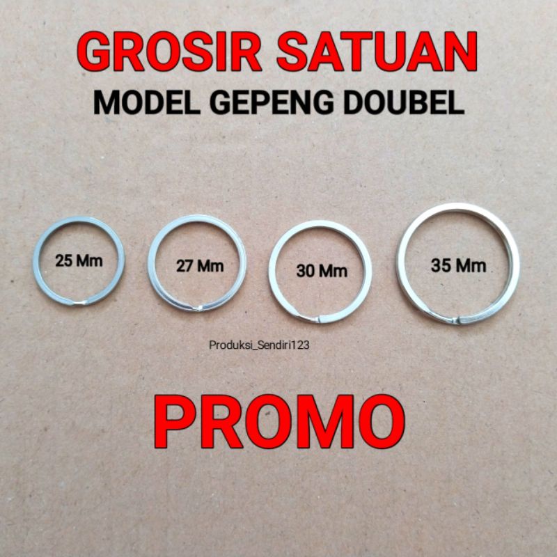 Jual Ring gantungan kunci Gepeng double ukuran Lengkap Ring bulat Tebal ...