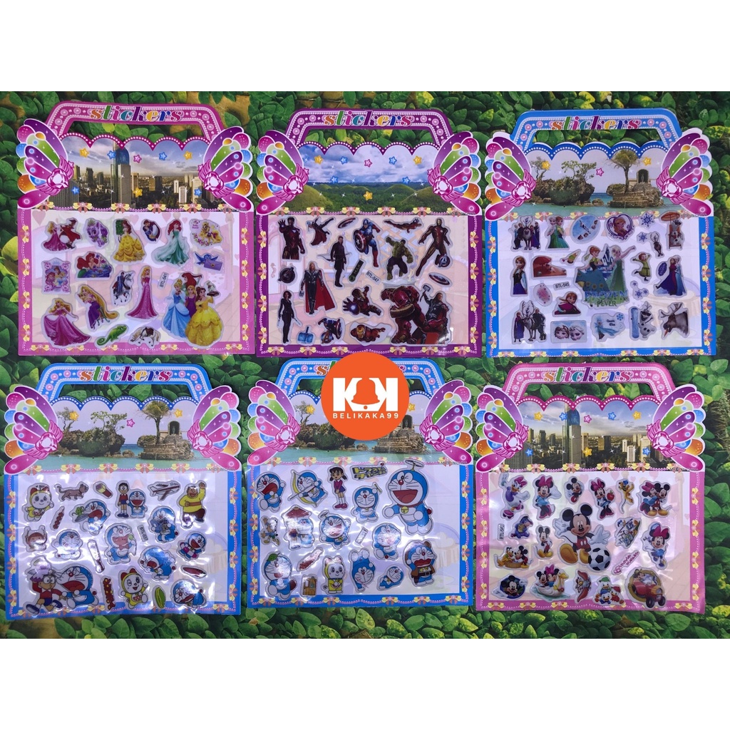 Jual STICKER TIMBUL 3D KARAKTER MEWARNAI / STICKER KARAKTER / STICKER ...