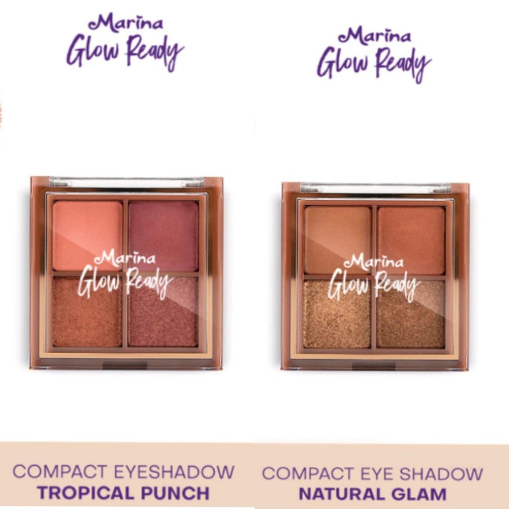 Jual Marina Glow Ready Compact Eyeshadow Palette 5.2g | Shopee Indonesia