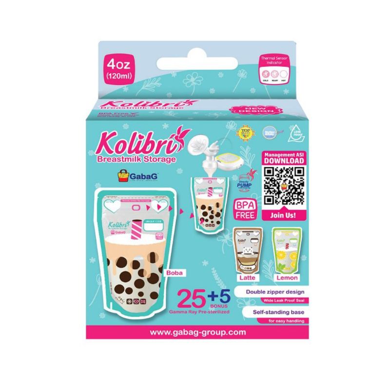 Jual Kantong ASI Gabag 120 ml Rasa Boba isi 30 kantong | Shopee Indonesia