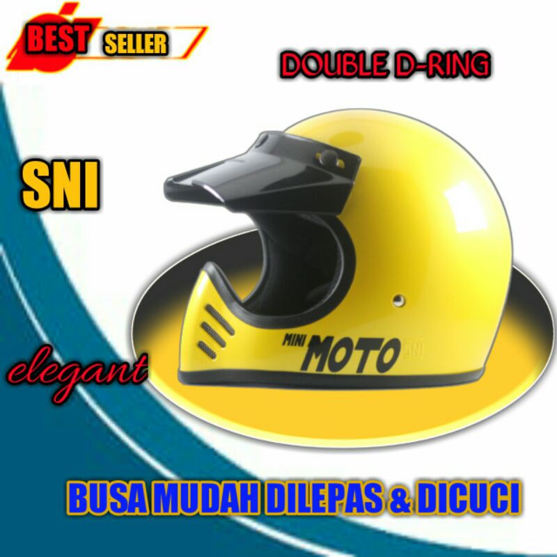 Jual Helm Klasik Cakil Full Face Helem Fullface Motor Trail Ninja Moge ...