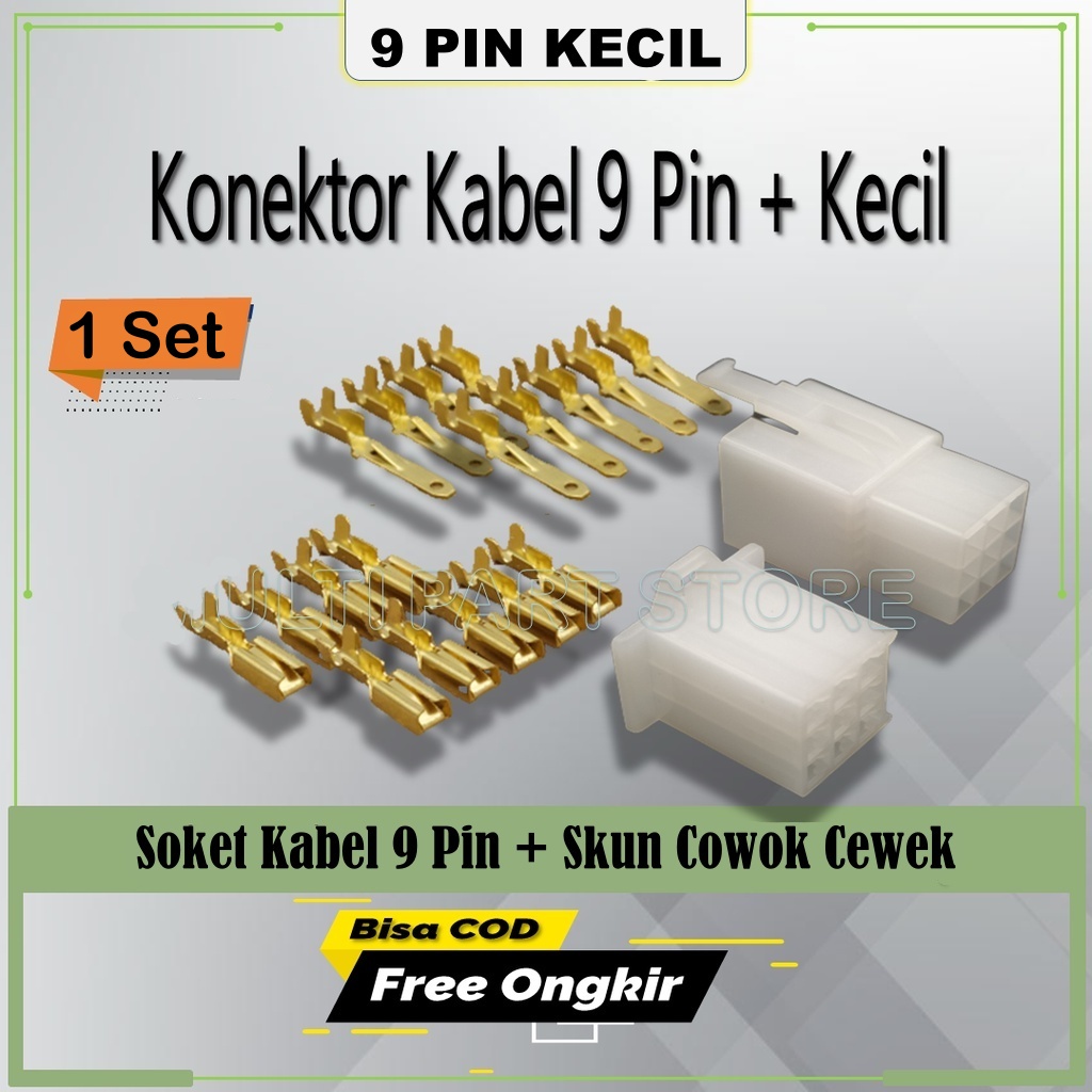 Jual SOCKET / CONNECTOR SKUN SET 9 PIN KECIL - SOKET KABEL / SOKET ...