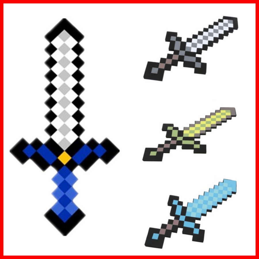 Jual Pedang Senjata Minecraft Kado Mainan Anak Laki-Laki Iron Diamond ...