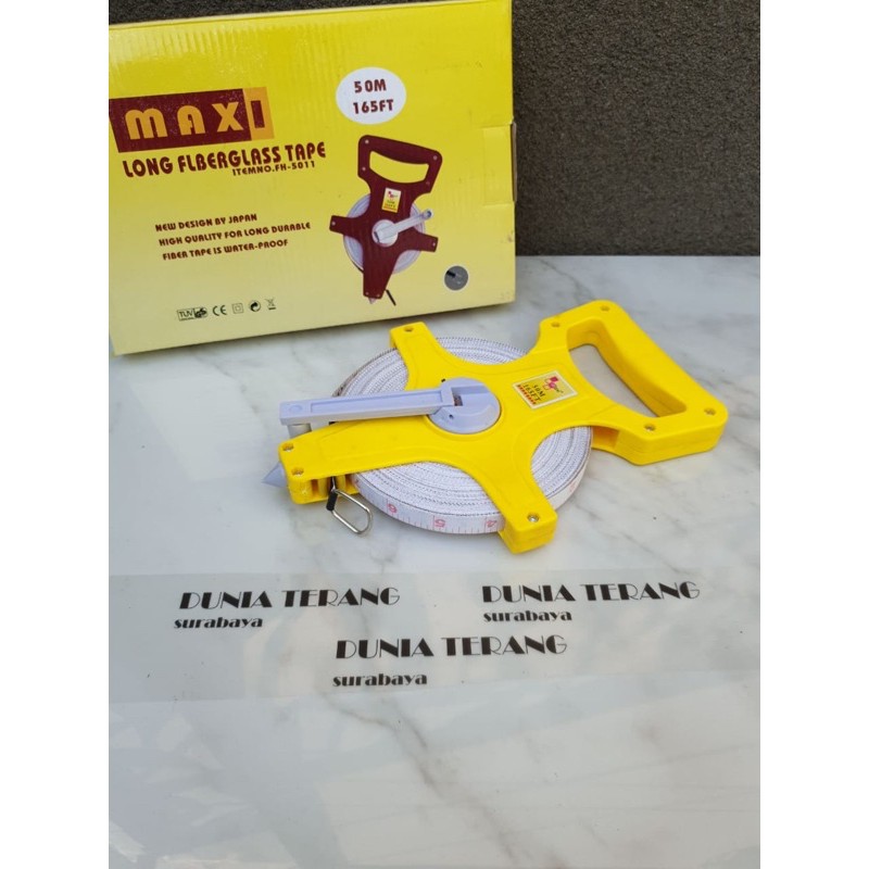 Jual Meteran Fiber MAXI MDN 50 meter - Meteran Tancap 50m Meteran Roll ...