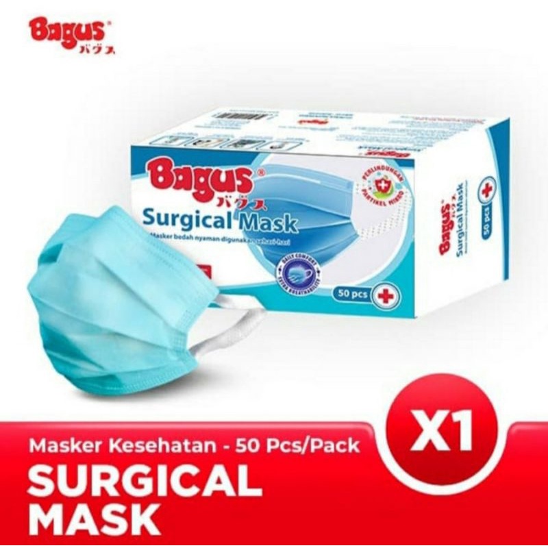 Jual Bagus Surgical Mask 3ply isi 50pcs/Masker Medis/Masker Bagus ...