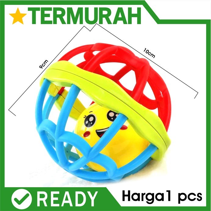 Jual Mainan Bayi Bola Kerincingan Silicon Rattle Krincingan Gigitan ...