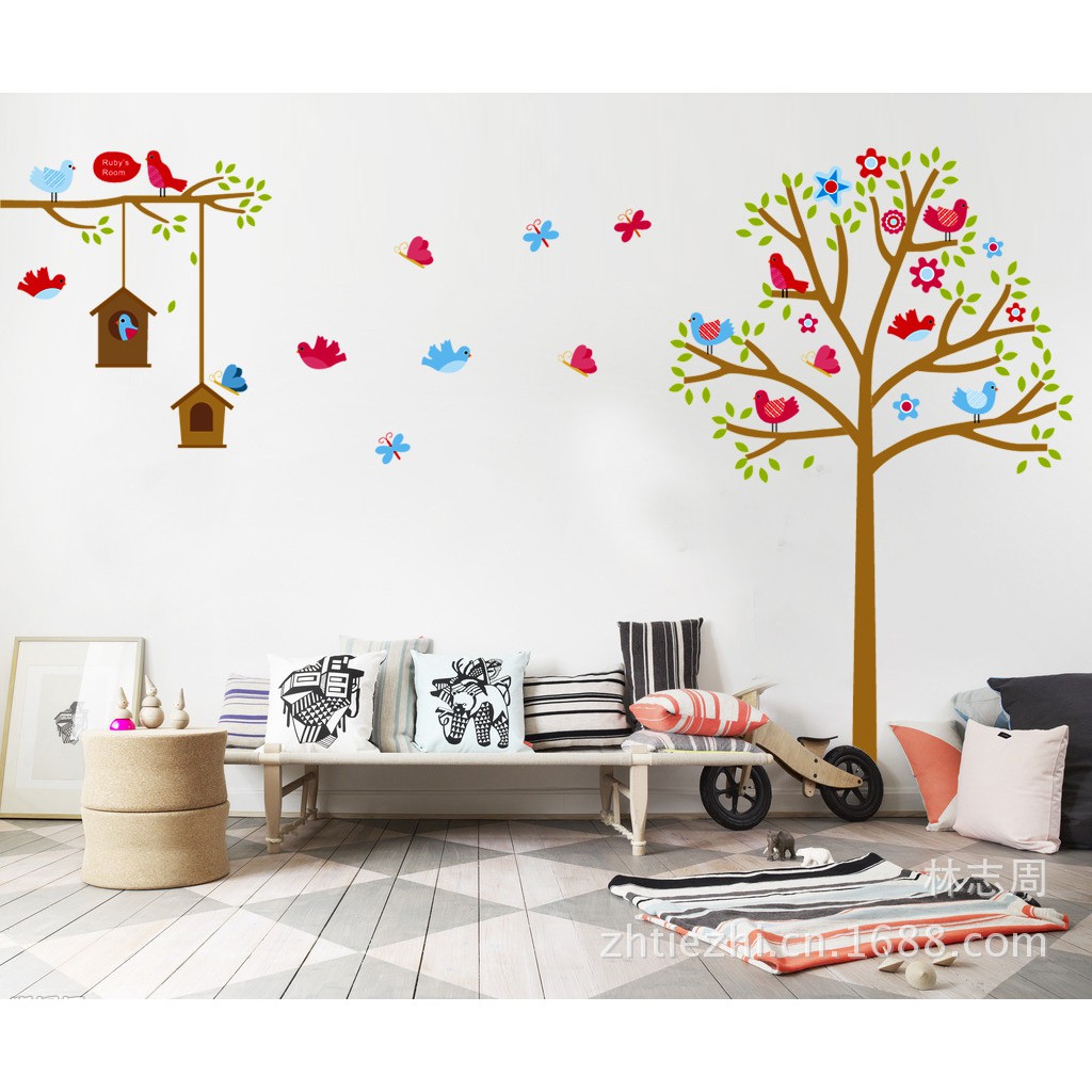 Jual RELIZA WALL STICKER POHON BURUNG ANAK KIDS BIRD TREE JM7157 STIKER ...