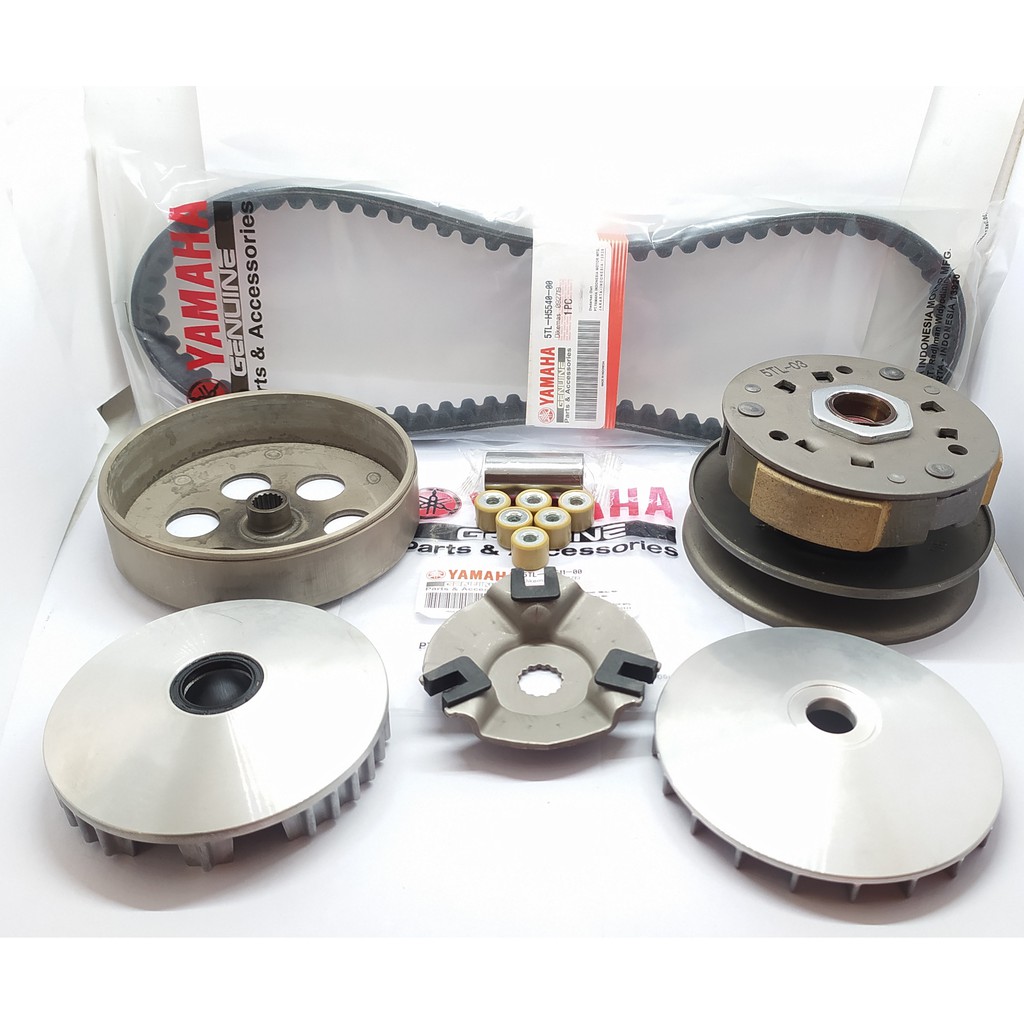 Jual PAKET CVT LENGKAP MIO SPORTY/SMILE/SOUL KARBU (VANBELT+RUMAH ROLLER SET+KIPAS+PULLY ASSY ...