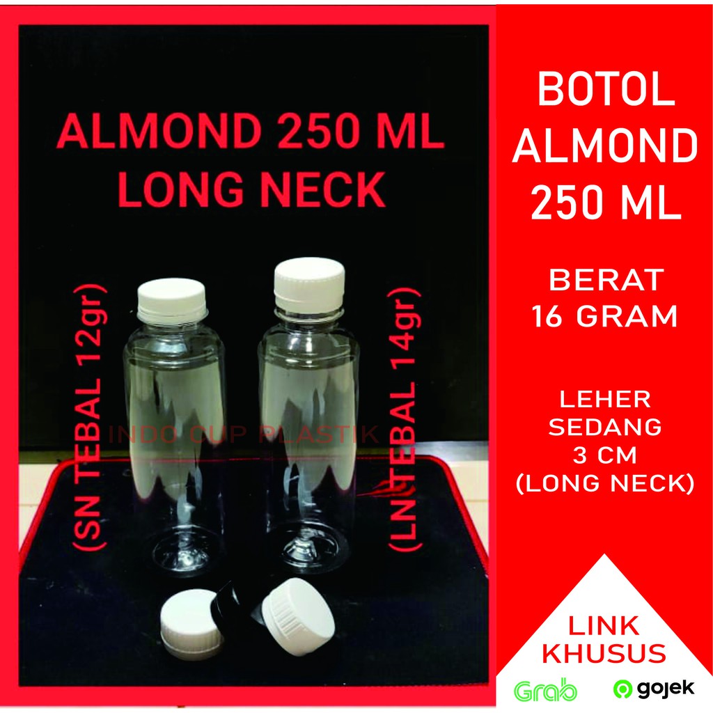 Jual Botol Almond 250ml Botol Plastik 250 ml Botol Susu Short Neck ...