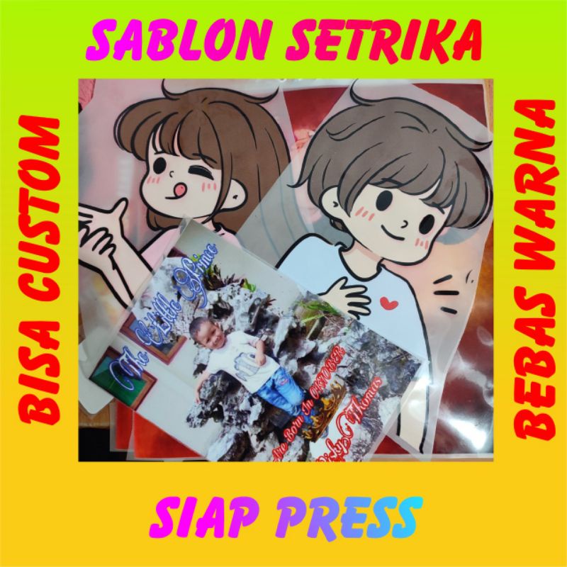Jual SABLON SETRIKA CUSTOM DTF DTG POLYFLEX SATUAN BEBAS DESAIN DAN ...