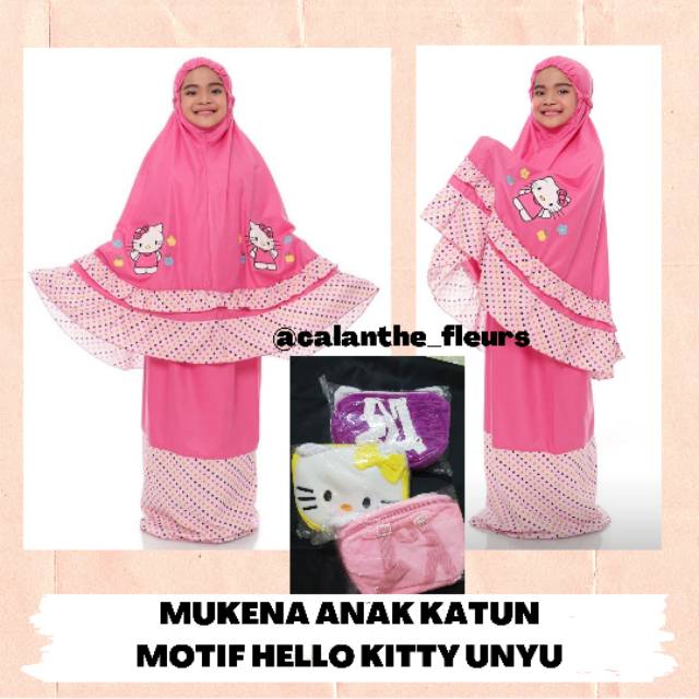 Jual MUKENA ANAK HELLO KITTY LUCU MURAH KATUN CVC | Shopee Indonesia