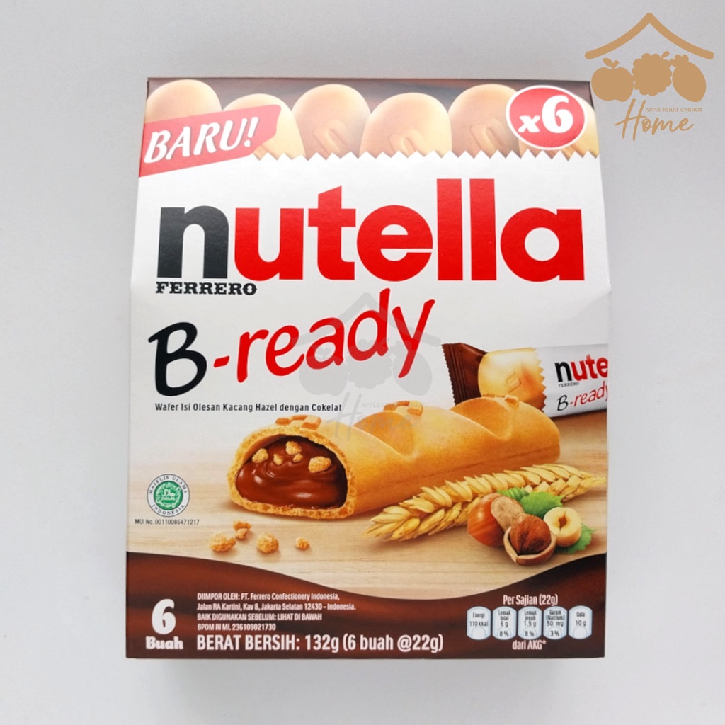 Jual Nutella B-Ready isi 6 buah 132gr ferrero nutela bready b ready ...