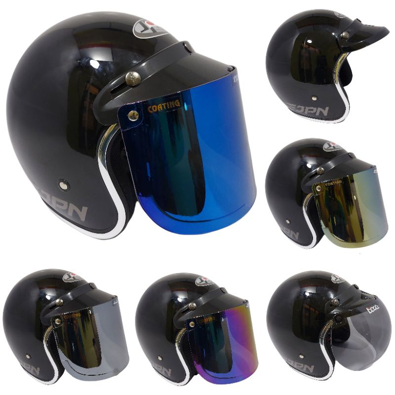 Jual Helm JPN List Chrome Hitam | Shopee Indonesia