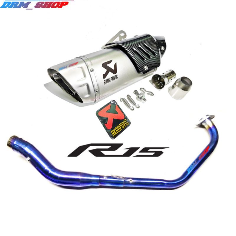 Jual KNALPOT RACING IMPORT MODEL AKRAPOVIC EVOLUTION FULLSISTEM R15 ...