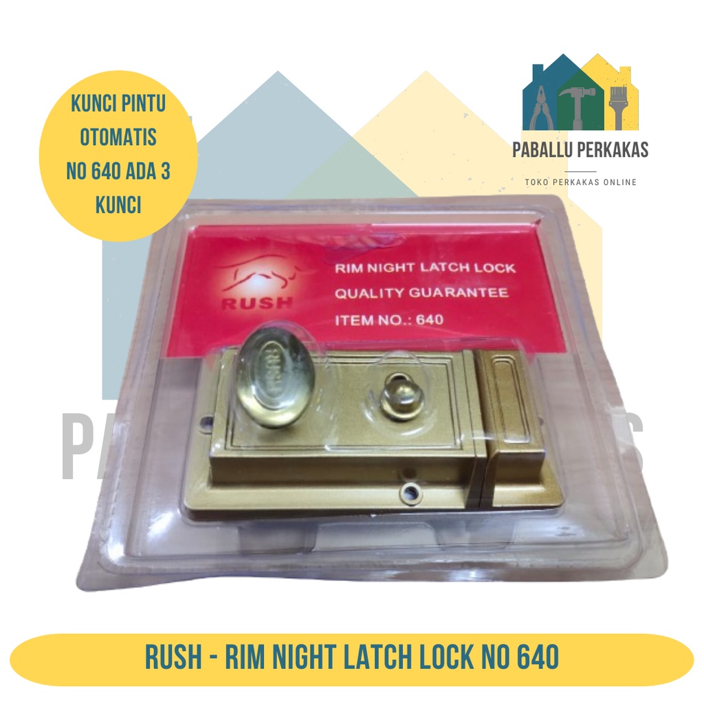 Jual Kunci Pintu Otomatis 640 Rush / Rim Night Latch Lock / Kunci Pintu ...