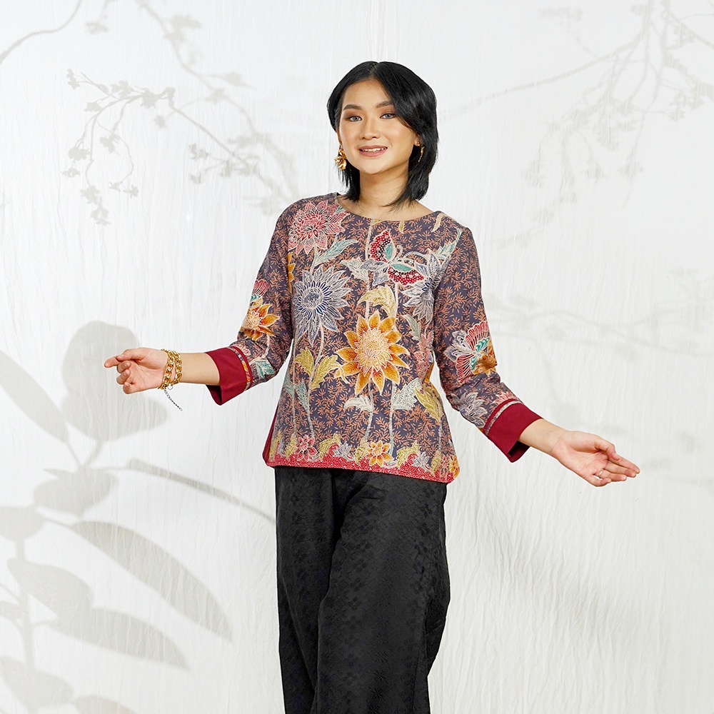 Jual NONA RARA - Rembulan Encim Remekan T1685, Baju Batik Kasual Modern ...