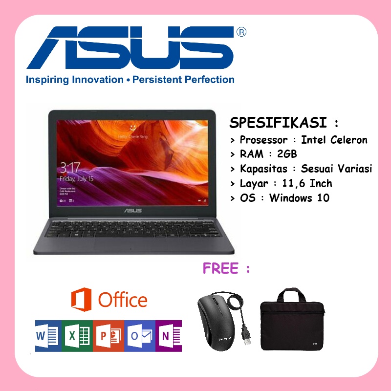 Jual Notebook Asus E203 / RAM 2GB 12 inch windows 10 | Shopee Indonesia