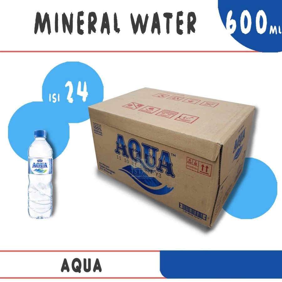 Jual Aqua botol 600ml 1 karton (isi 24) | Shopee Indonesia