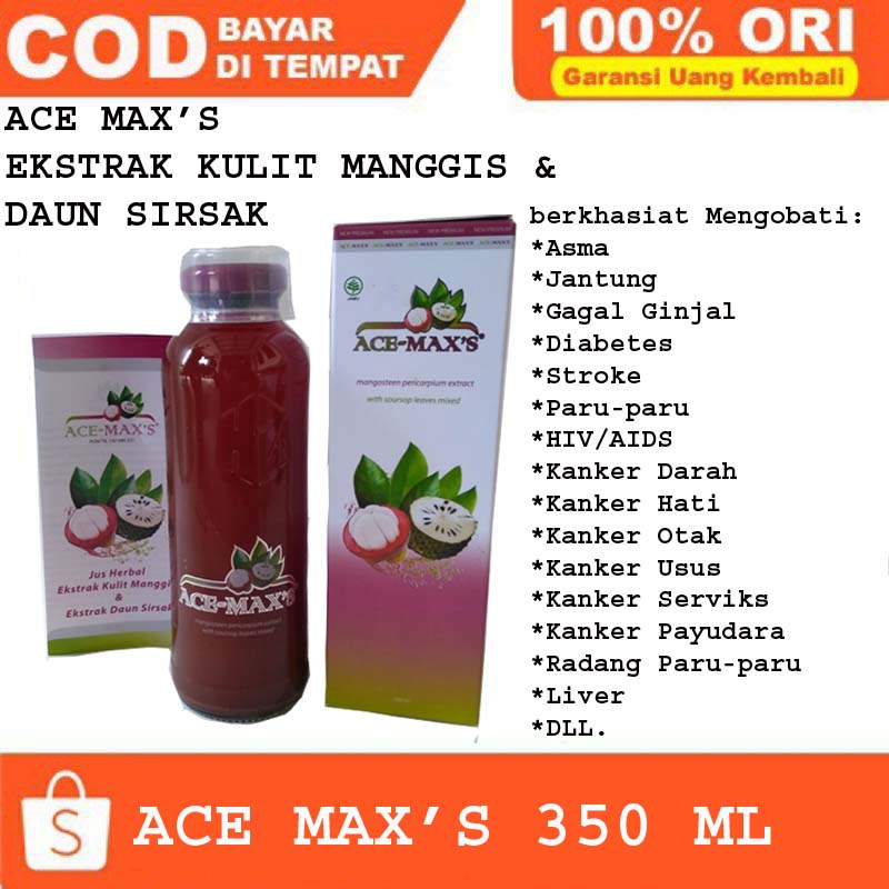 Jual Ace Max's jus kulit manggis dan daun sirsak 350 ml | Shopee Indonesia