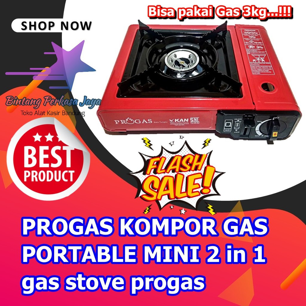 Jual PROGAS KOMPOR GAS PORTABLE MINI 2 in 1 gas stove progas/kompor ...