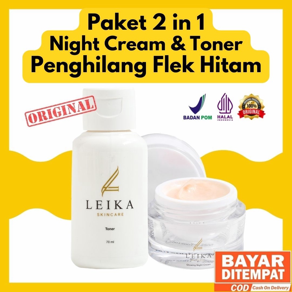 Jual Paket 2 in 1 Krim Malam & Toner Penghilang Flek Hitam Di wajah Skincare untuk flek hitam ...