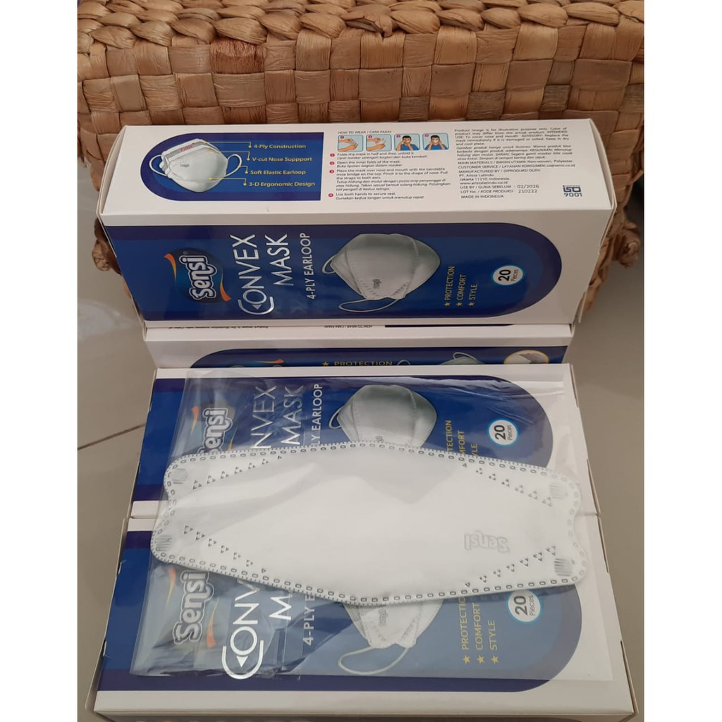 Jual Masker Sensi convex 4 ply (warna putih) | Shopee Indonesia