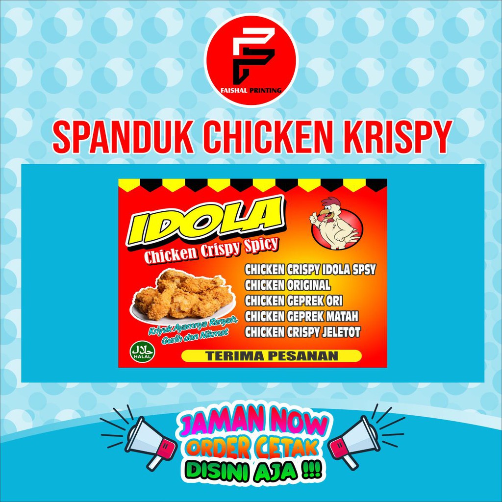 Jual Spanduk Ayam Krispi / Banner USAHA CHICKEN KRISPY / Spanduk Ukuran ...