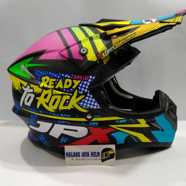 Jual HELM JPX CROSS X10 FULL FACE BLACK DOFF READY TO ROCK | Shopee ...