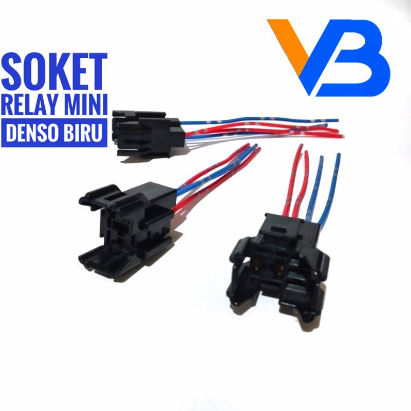 Jual Socket Relay Mini 4 Kaki / Soket Relay Denso Biru Soket Relay ...