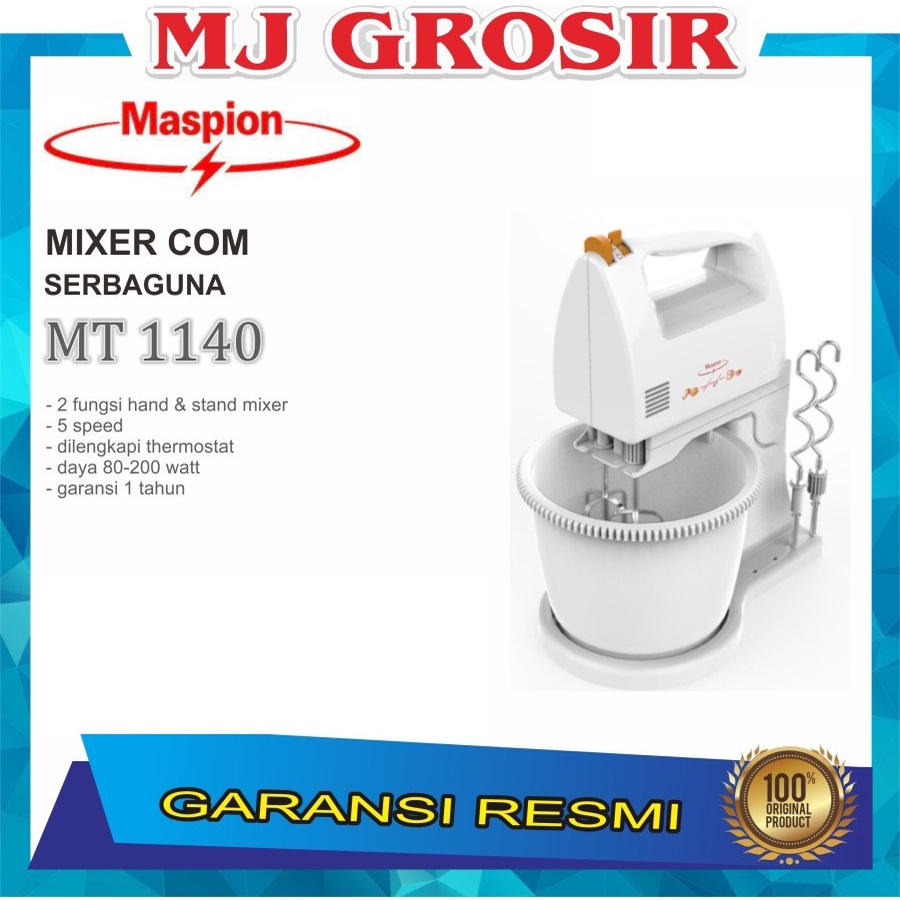 Jual STAND MIXER COM MASPION MT 1140 SERBAGUNA MESIN PENGHALUS | Shopee ...