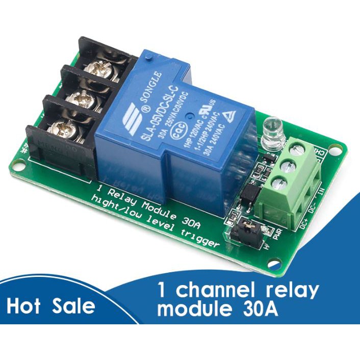 Jual 1 Channel High Power Relay Module 30A High Low Level Trigger ...