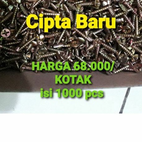 Jual 1 kotak(1000 pcs)Sekrup Kalsiboard/ Calciboard screw 6x1 panjang ...