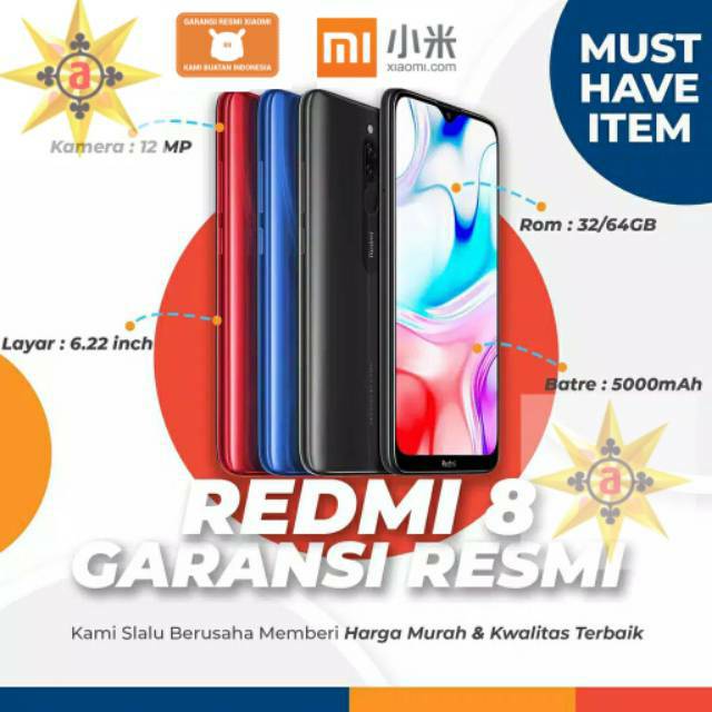 Jual Xiaomi Redmi 8 RAM 4/64 Garansi Resmi | Shopee Indonesia
