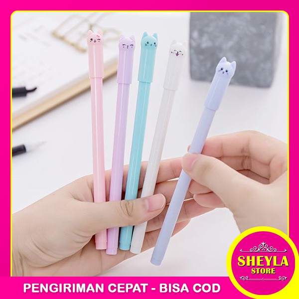 Jual Pena Karakter Kucing/ Pulpen Lucu Kucing / Pena Motif Kucing Cute ...