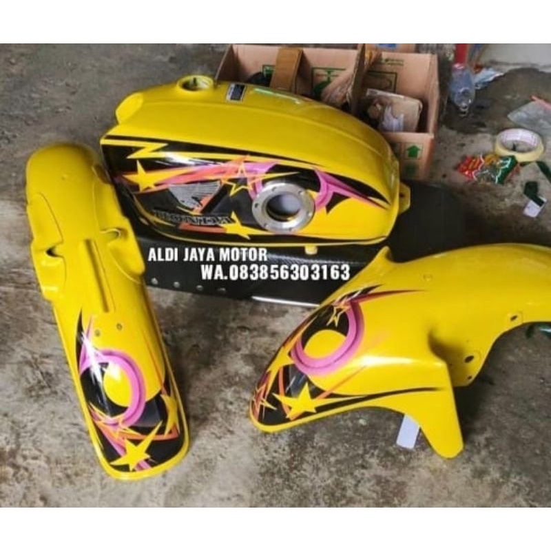 Jual Tangki cb body set cb akuarium motif Airbrush warna kuning motif ...