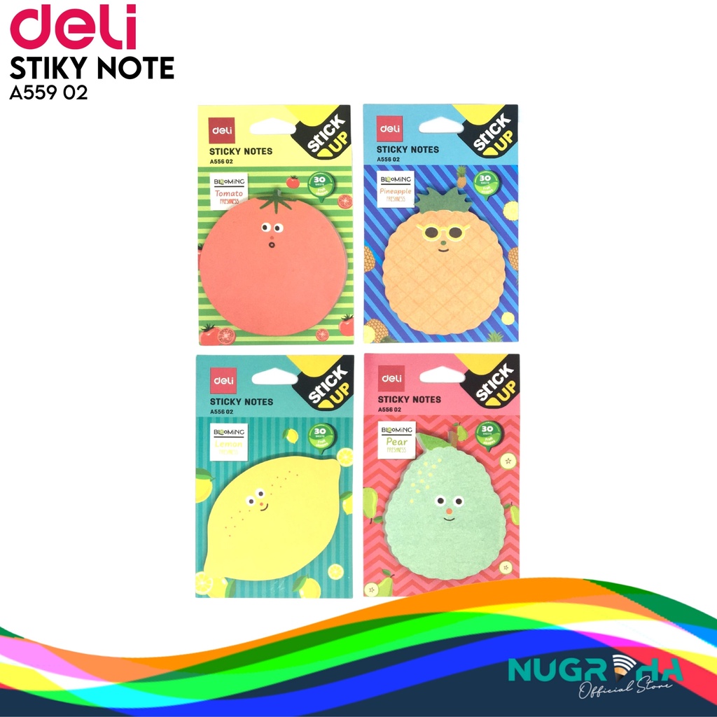 Jual Deli sticky note tema buah 76 × 76mm 30 halaman EA55602 | Shopee ...