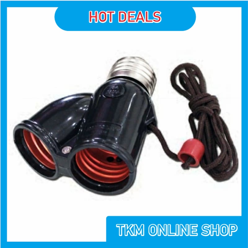 Jual Fitting Lampu Tarik / Fitting Gantung Cabang 2 Lampu | Shopee Indonesia