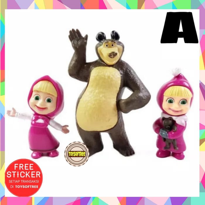 Jual FIGURE MASHA AND THE BEAR FIGURE SET MASHA AND THE BEAR CAKE ...