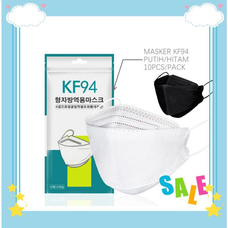 Jual MASKER KG94 Korea KF 94 Dispopsamble 4 PLY / 1 Pack isi 10 pcs | Shopee Indonesia