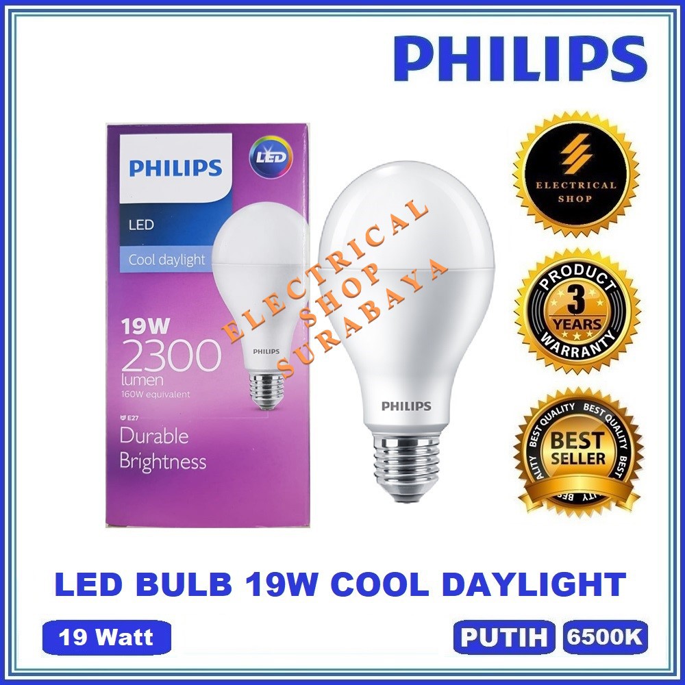 Jual PHILIPS LAMPU LED BULB 19W / 19 WATT PUTIH (GARANSI 3 TAHUN & HARGA GROSIR) LEDBULB ORI ...