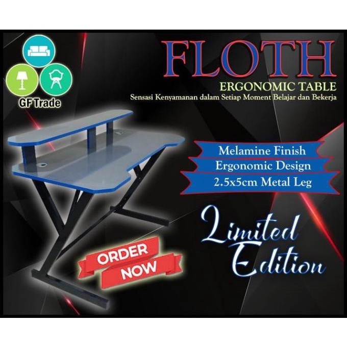 Jual Meja Gaming Meja Komputer Meja Kerja Floth Fl120 High Quality ...
