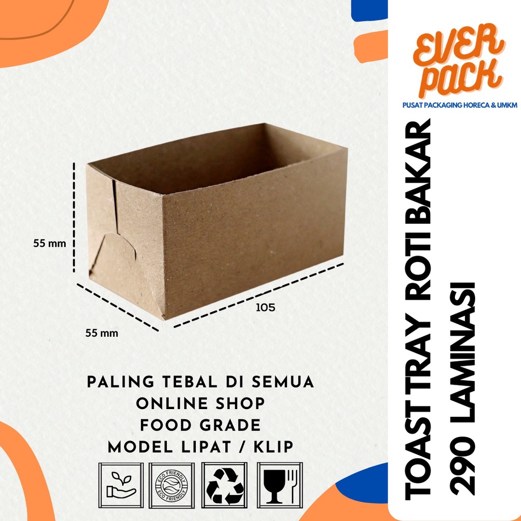 Jual DUS / BOX / TRAY ROTI BAKAR - KRAFT PAPER LAMINASI TEBAL 290 GSM ...