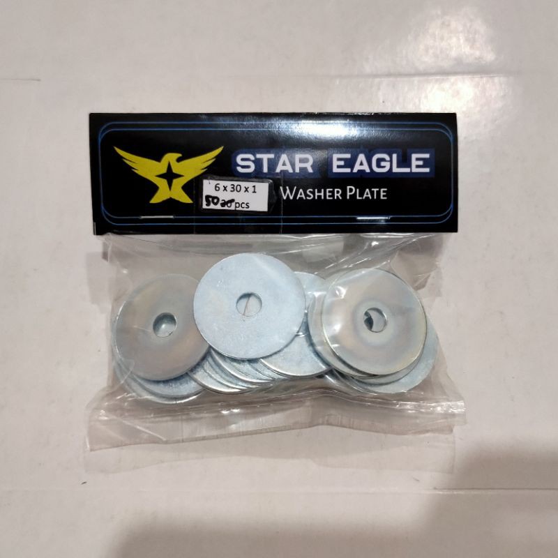 Jual Ring Plat Baut M6 (6x30x1 mm) 50 pcs, putih/kuning, Washer Plate ...
