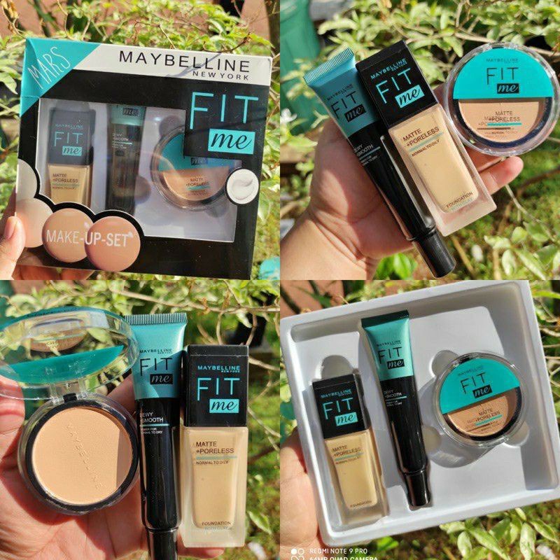 Jual MAKE UP SET MAYBELLlNE FIT ME 3IN1 ( Foundation + Primer + Bedak ...