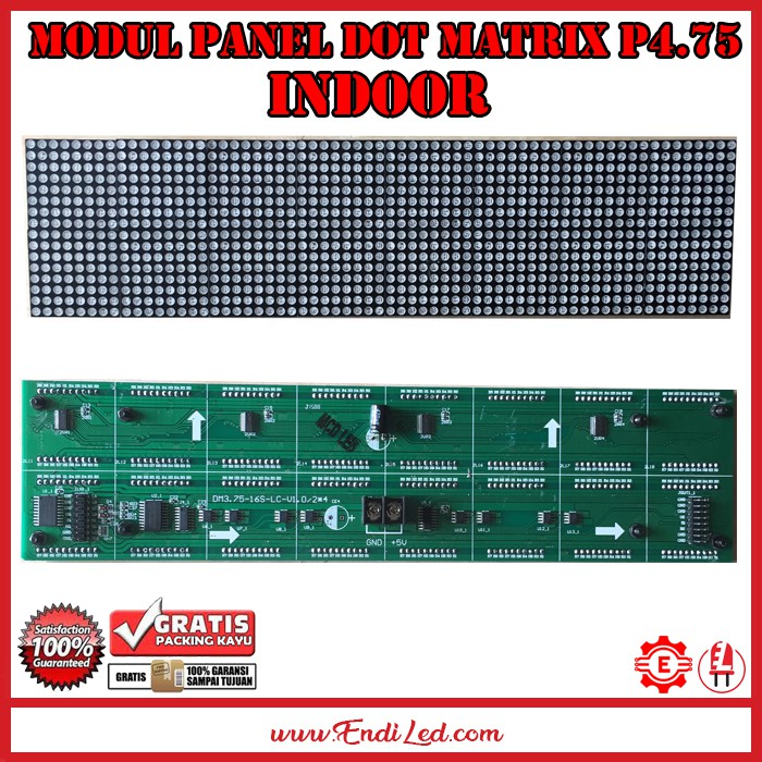 Jual Modul panel running text dot matrix p4.75 hub8 indoor | Shopee ...