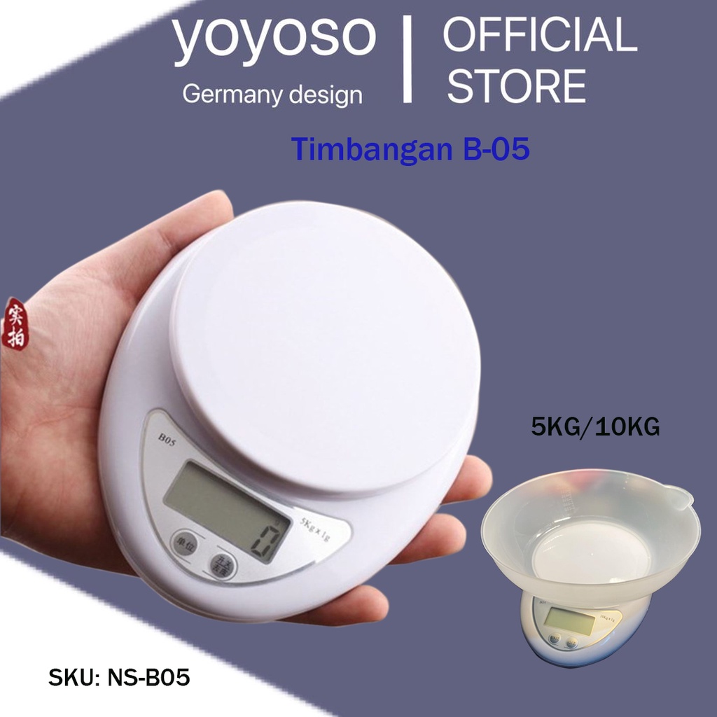 Jual Timbangan Dapur Digital B05PUTIH Kitchen Scale Mangkok Kue5KG/ 10 ...