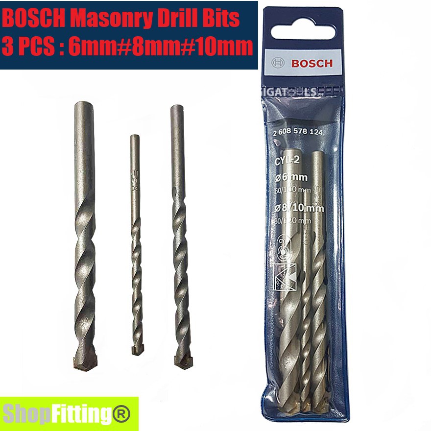 Jual Bosch Mata Bor Set Tembok Beton 3pc ( 6 8 10 ) or 5pc ( 4 5 6 8 10 ) mm CYL2 Masonry Drill ...