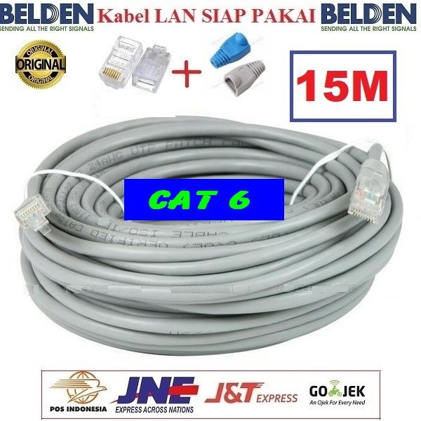 Jual Kabel LAN Belden 15 M UTP RJ45 Cat6 ORIGINAL USA 15 Meter | Shopee Indonesia